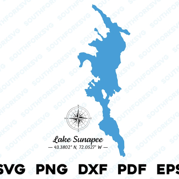 Pickwick Lake Tennessee Map Shape Silhouette Svg Png Dxf Pdf Eps Vector ...