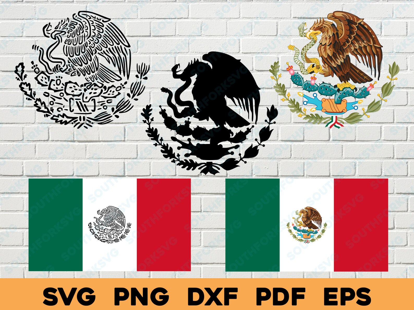 Mexico Flag Bundle 3 | Svg Png Dxf Eps Pdf | Vector Graphic Design ...