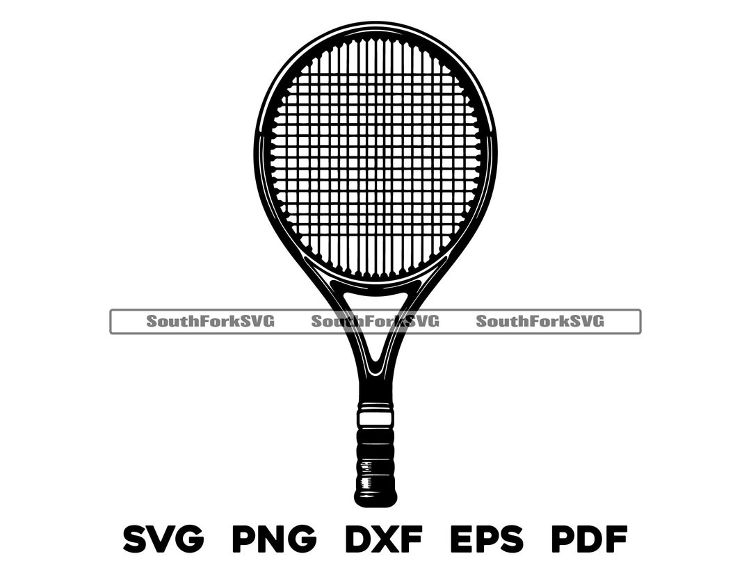 Simple Tennis Racket Outline Design Svg Png Dxf Eps Pdf | Transparent ...