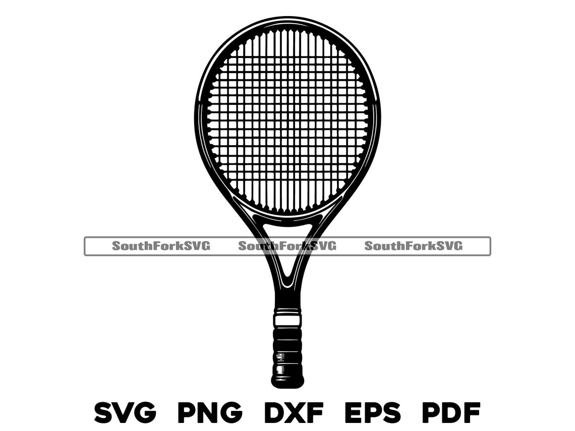 Simple Tennis Racket Outline Design Svg Png Dxf Eps Pdf | Transparent ...