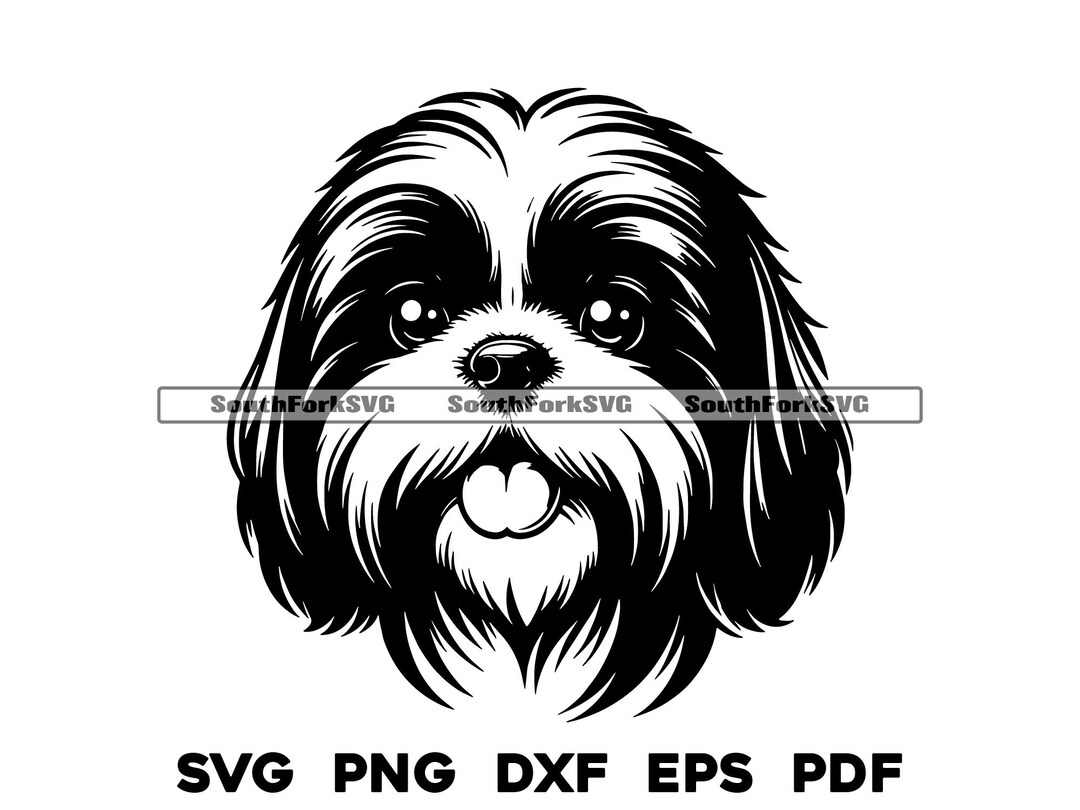 Shih Tzu Dog Head Design | Svg Png Dxf Eps Pdf | Vector Graphic Cut ...