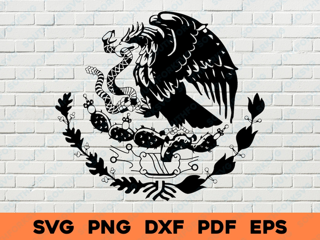 Mexico Coat of Arms Black Transparent | Svg Png Dxf Eps Pdf | Vector ...