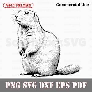 Cute Prairie Dog Laser Engrave Files Svg Png Dxf Eps Pdf | Vector ...