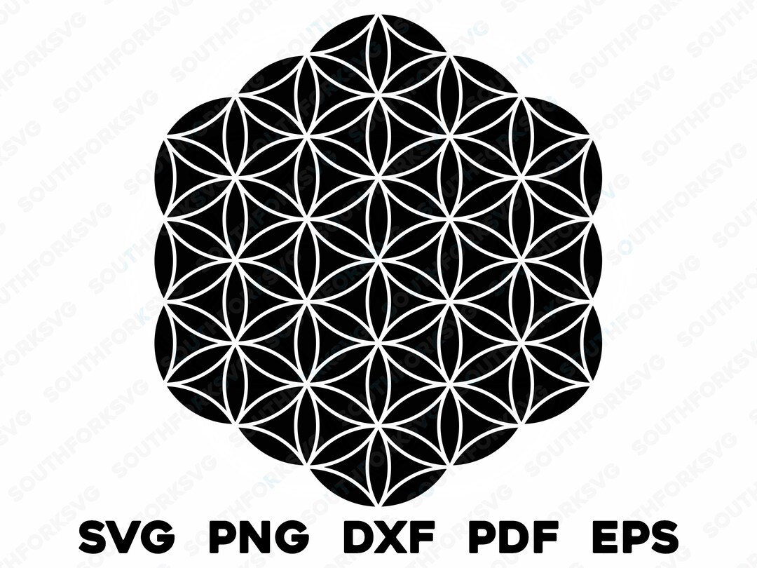 Flower of Life 5 Svg Png Dxf Eps Pdf Graphic Design Cut Print Laser ...