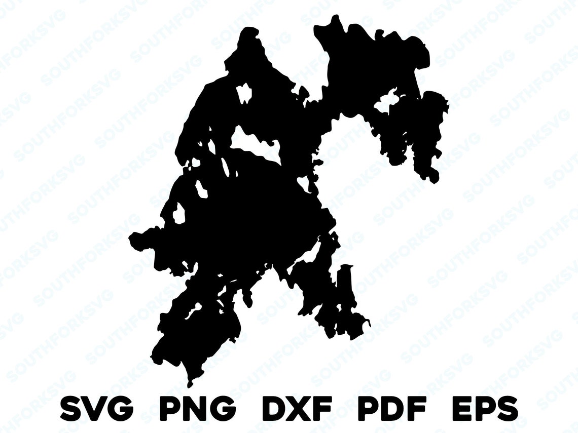 Big Lake Maine Map Shape Silhouette Outline Svg Png Dxf Pdf Eps Vector ...