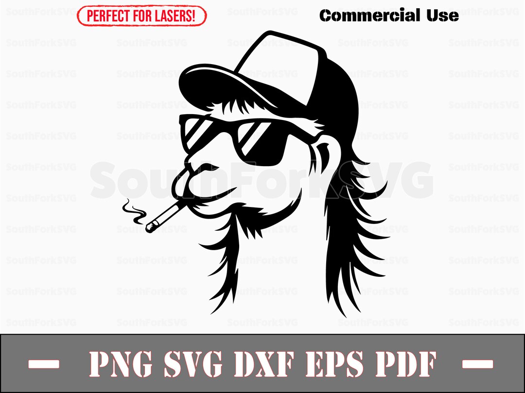 Llama Mullet Trucker Hat Svg Png Dxf Eps Pdf | Vector Graphic Design ...