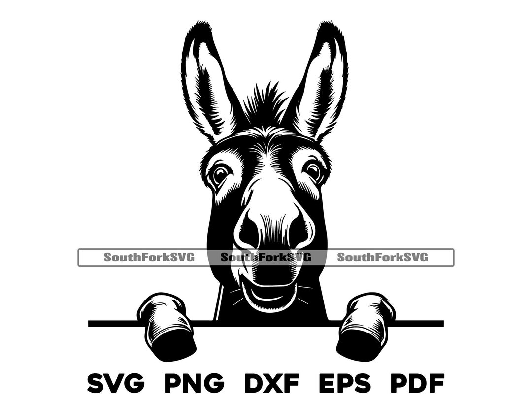 Peeking Donkey Svg Png Dxf Eps Pdf | Transparent Vector Graphic Design ...