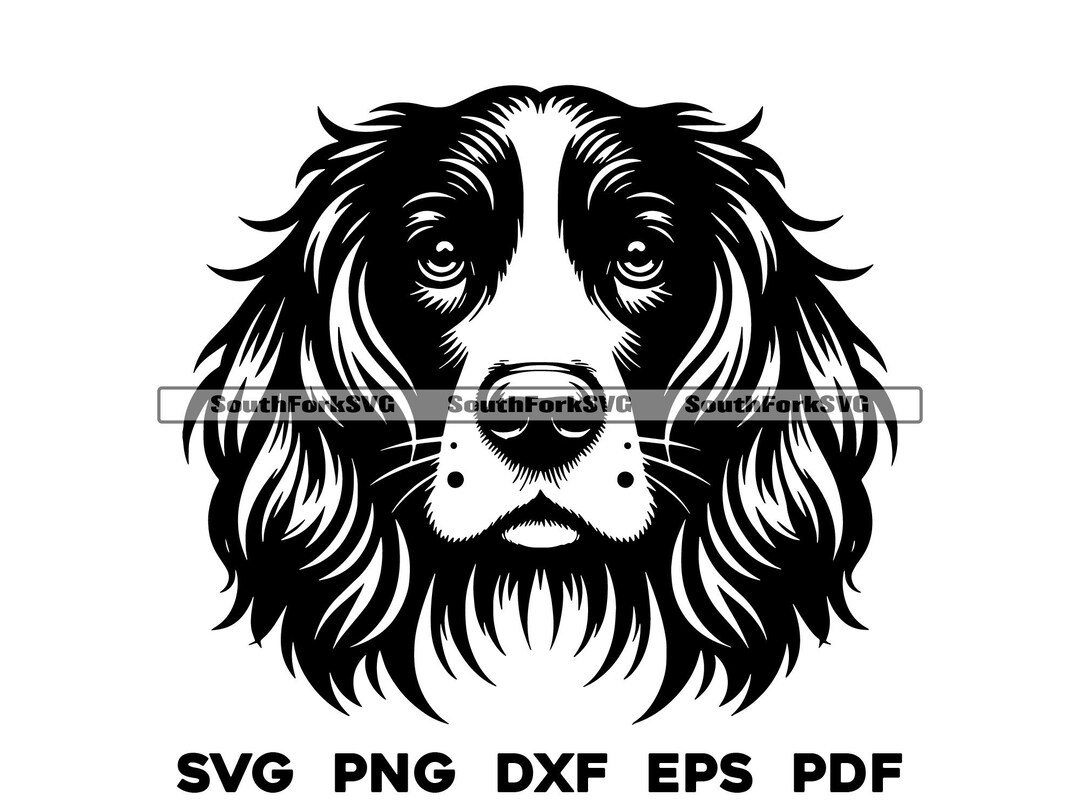 Springer Spaniel Dog Head | Svg Png Dxf Eps Pdf | Vector Graphic Cut ...
