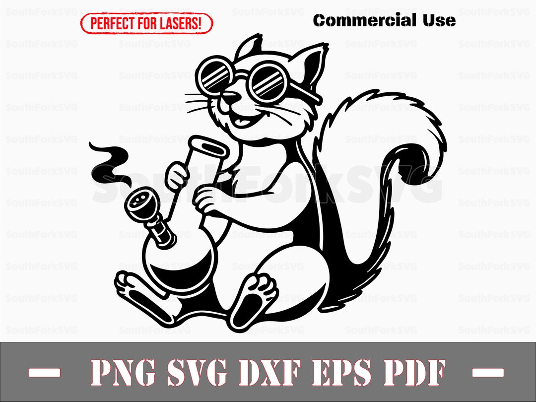 Squirrel Smoking Bong Svg Png Dxf Pdf Eps | Vector Graphic Design Cut ...