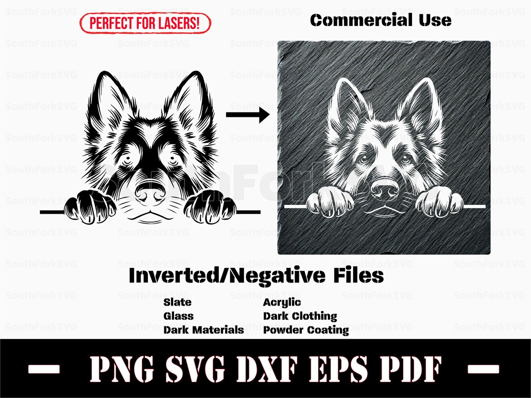 Inverted German Shepherd Peeking Svg Png Dxf Eps Pdf | Vector Graphic ...