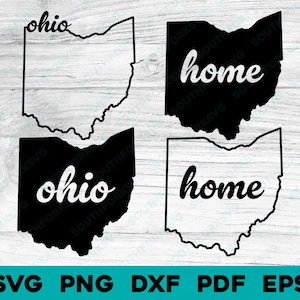 Ohio State Outline + Silhouette Script Bundle | Svg Png Dxf Eps Pdf ...