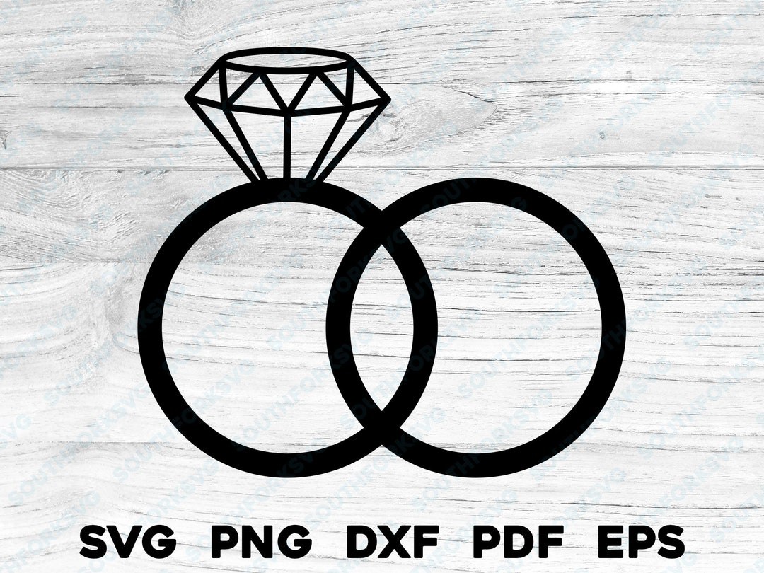 Two Interlocked Wedding Rings Svg Png Dxf Eps Pdf Vector Graphic Cut ...