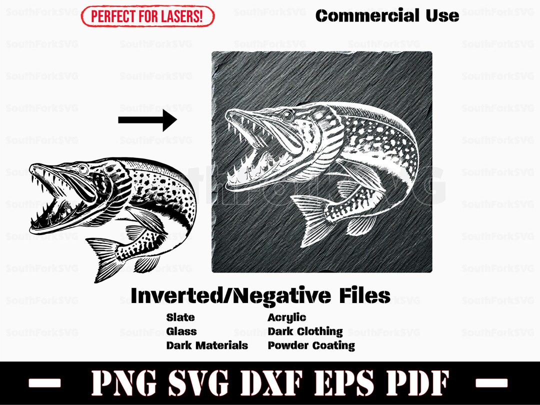 Inverted Northern Pike Svg Png Dxf Eps Pdf | Vector Graphic Cut Print ...