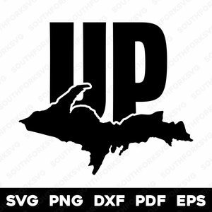 UP Upper Peninsula Michigan MI Silhouette Design | Svg Png Dxf Pdf Eps | Vector Graphic Design ...