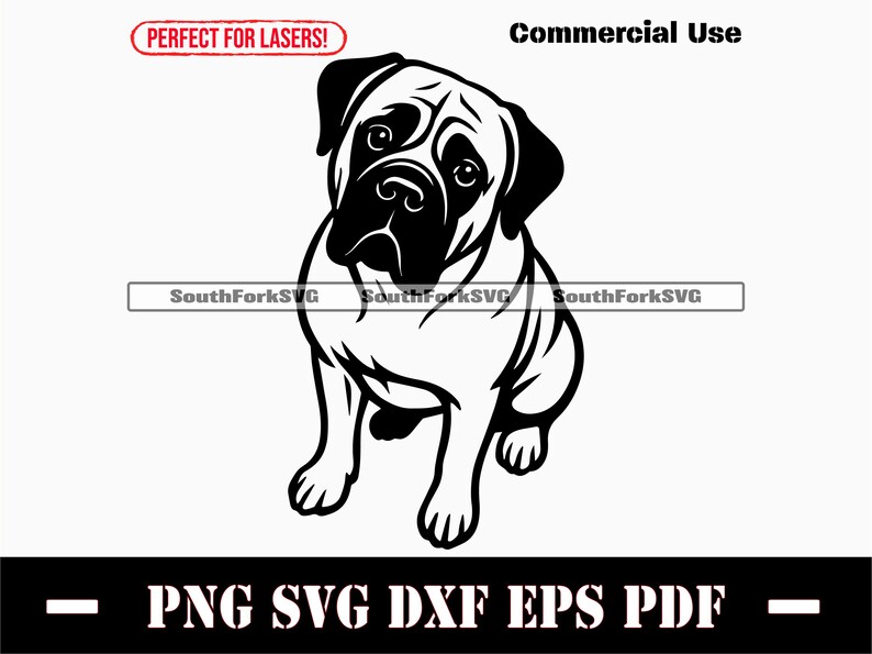 Mastiff Begging Svg Png Dxf Eps Pdf | Vector Graphic Stencil Cut File ...