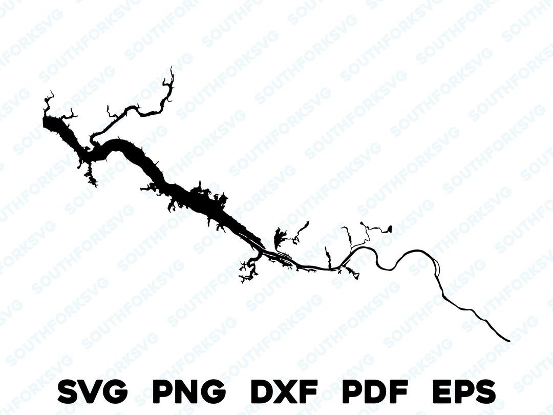 Wheeler Lake Alabama Map Shape Silhouette Svg Png Dxf Pdf Eps Vector ...
