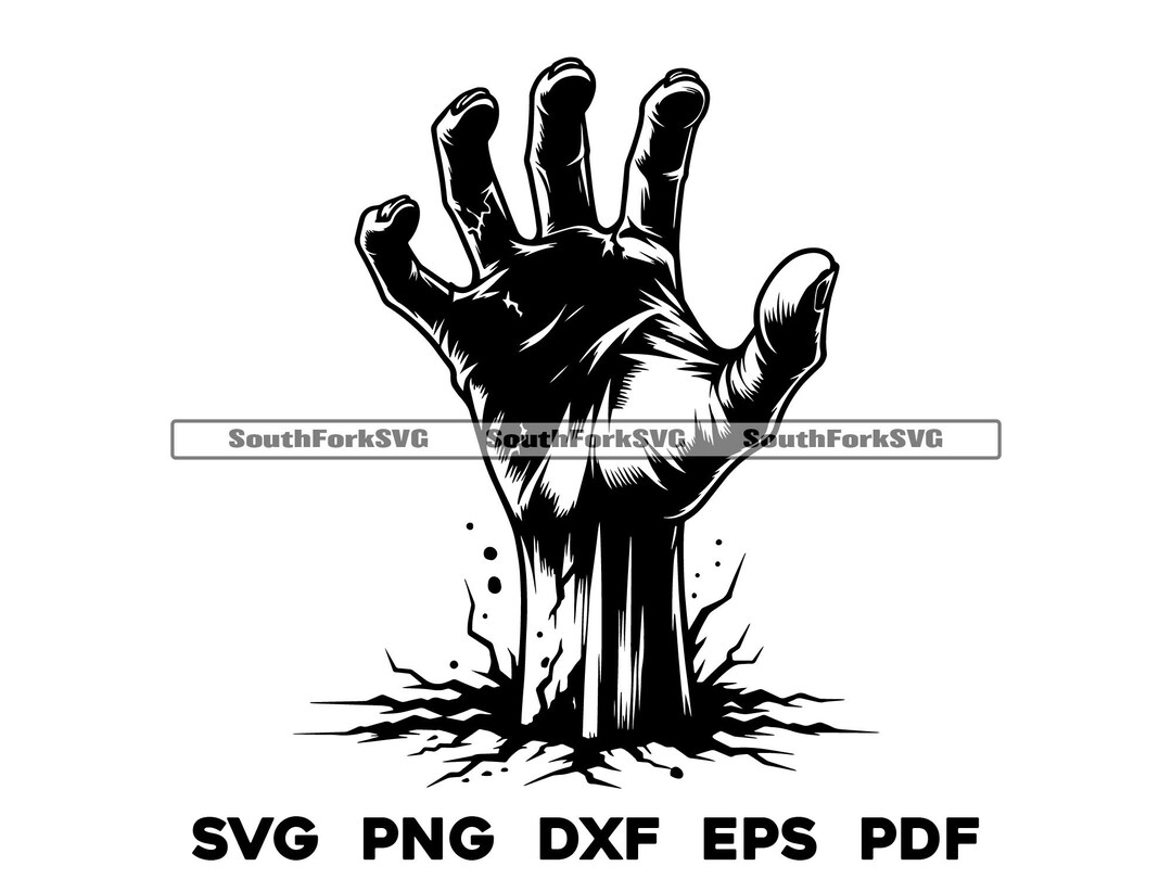 Zombie Hand Svg Png Dxf Eps Pdf | Transparent Vector Graphic Design Cut ...