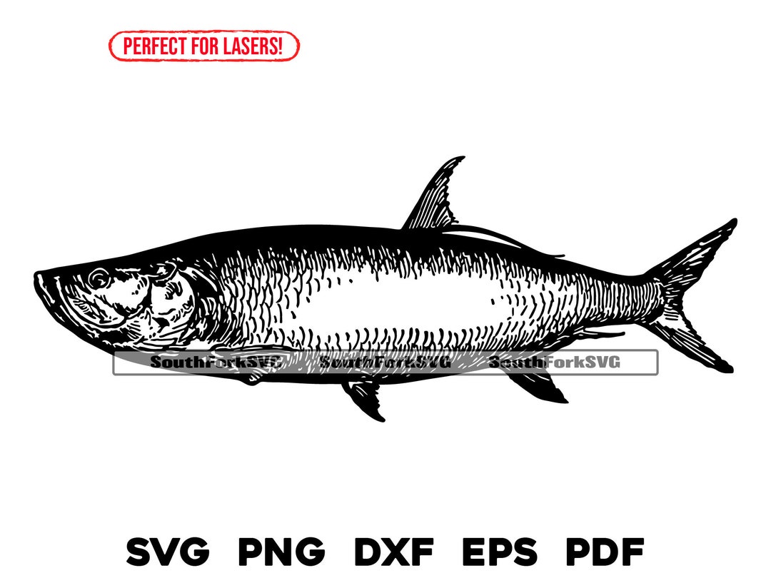 Tarpon Laser Design Files Svg Png Dxf Eps Pdf | Laser Engrave Cut Print ...