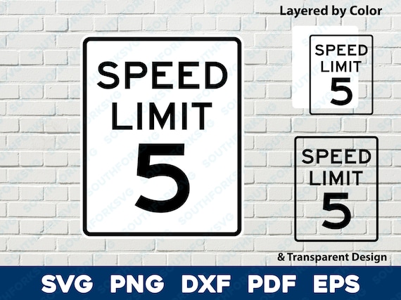 Speed Limit 5 Sign Logo Symbol Svg Png Dxf Eps Pdf Layered by - Etsy