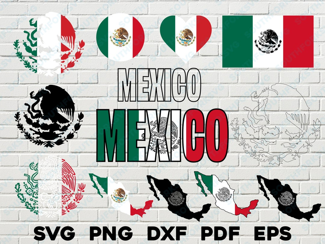 Mexico Flag Bundle 1 | Svg Png Dxf Eps Pdf | Vector Graphic Design ...