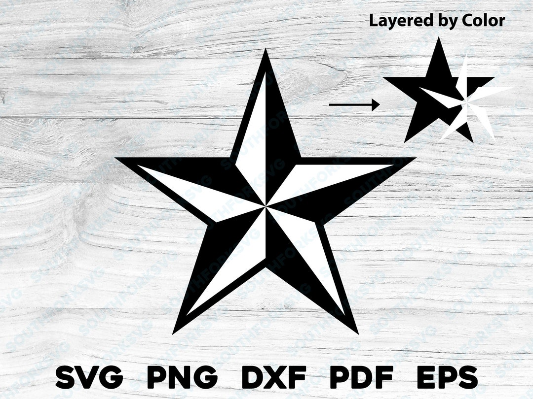 Nautical Star Layered by Color | Svg Png Dxf Eps Pdf | Vector Graphic ...