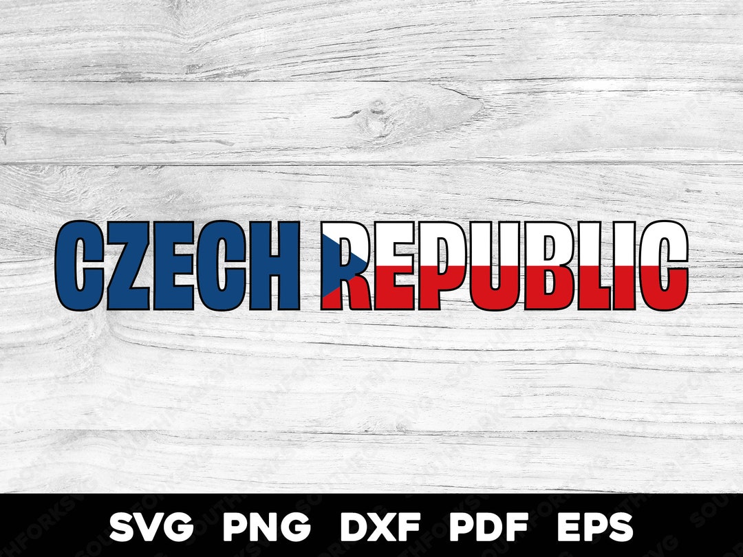 Czech Republic Czechia Flag Name Design 1 | Svg Png Dxf Eps Pdf ...