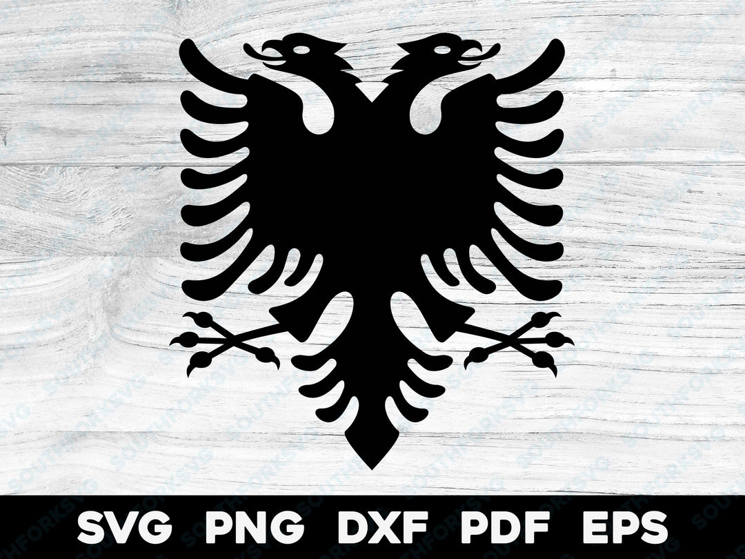 Albania Flag Crest Double Headed Eagle | Svg Png Dxf Eps Pdf | Vector ...