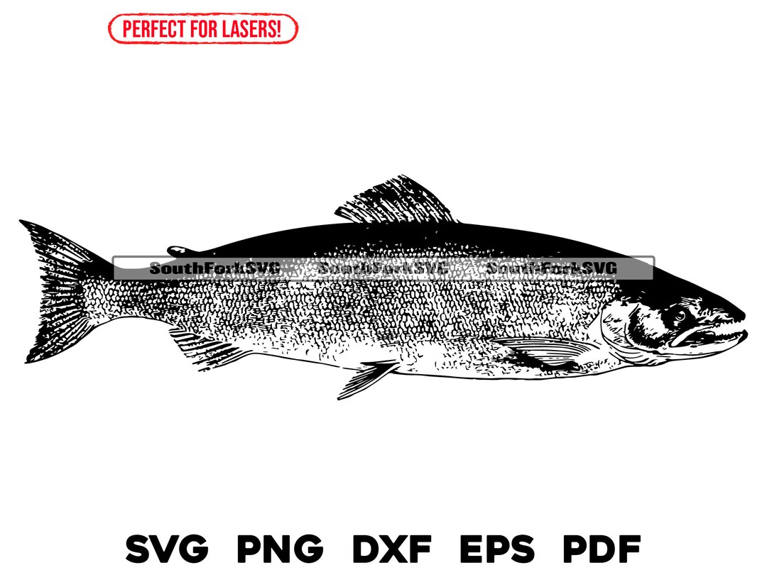 Salmon Laser Design Files Svg Png Dxf Eps Pdf | Laser Engrave Cut Print ...