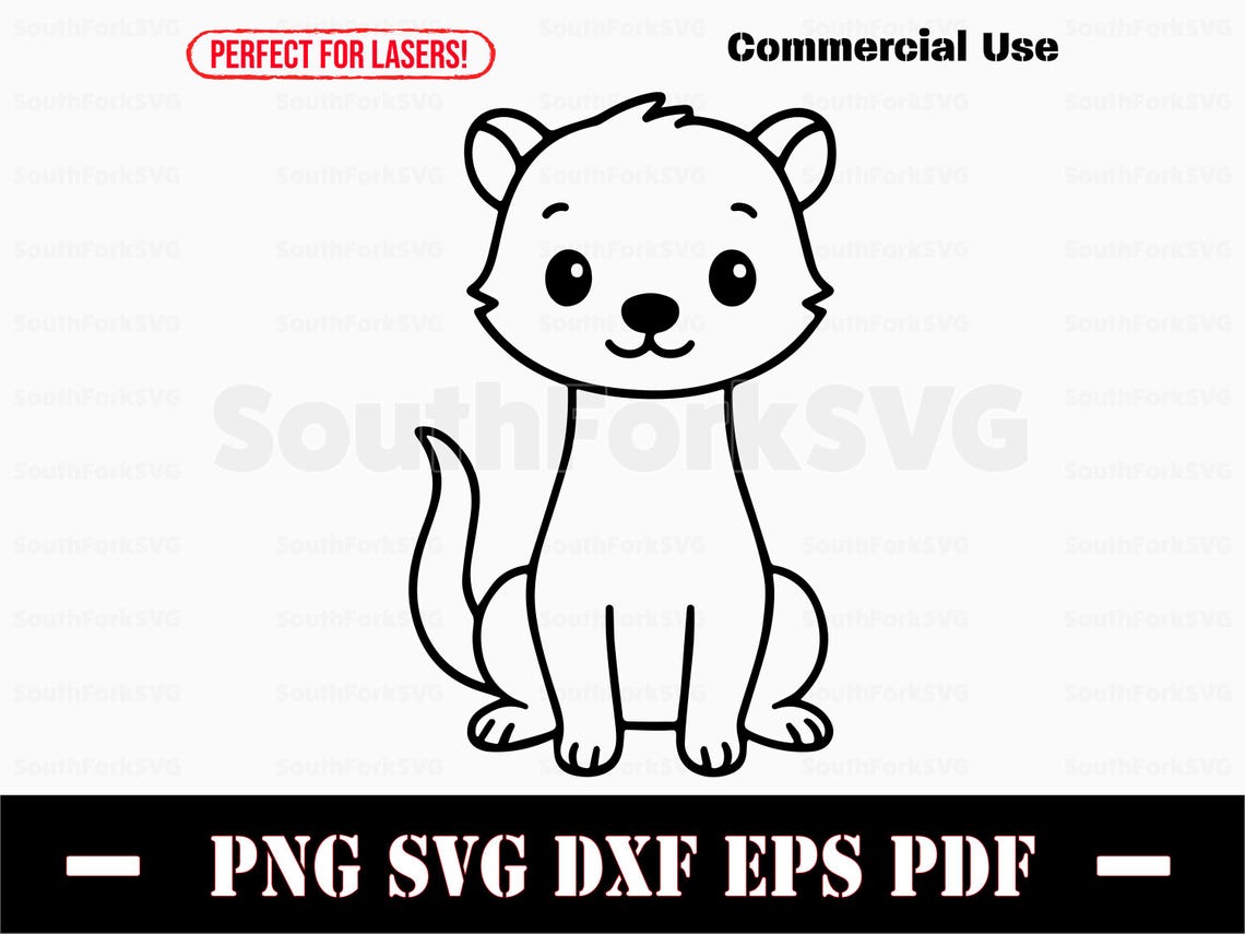 Cute Baby Weasel Svg Png Dxf Eps Pdf | Vector Graphic Design Cut Print ...