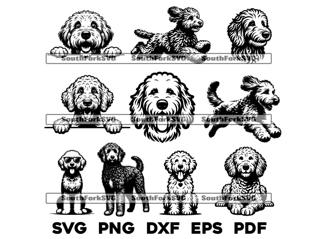 Goldendoodle Dog Breed Bundle | Svg Png Dxf Eps Pdf | Vector Graphic ...