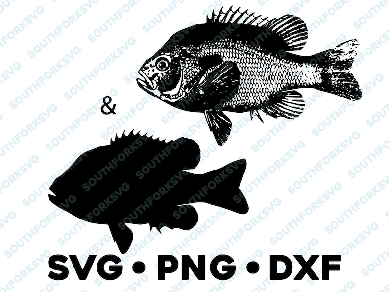 Long Ear Bluegill Panfish Sunfish SVG PNG DXF Vector - Etsy