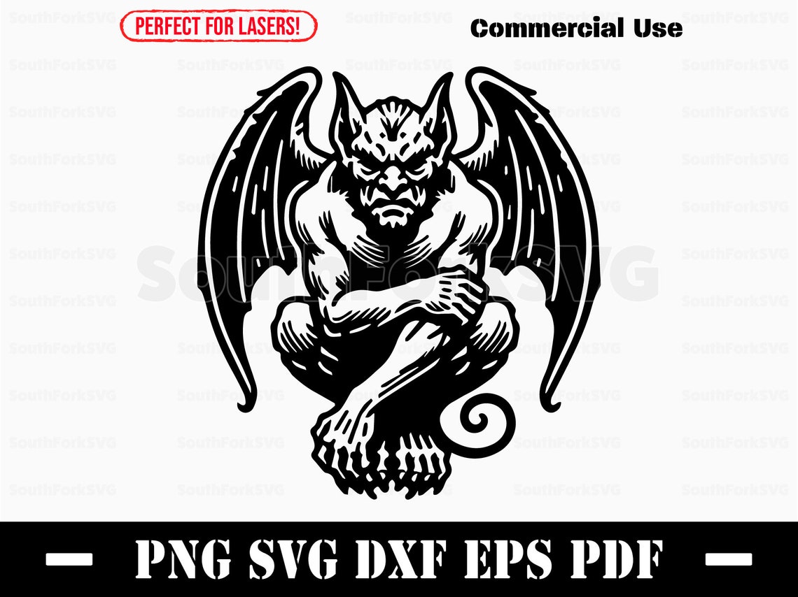 Gargoyle Svg Png Dxf Eps Pdf Files | Cut Print Laser Engraving CNC Dye ...