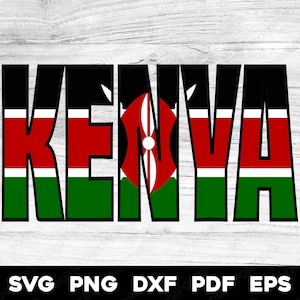 Kenya Kenyan Flag Name Design 2 | Svg Png Dxf Eps Pdf | Layered by ...