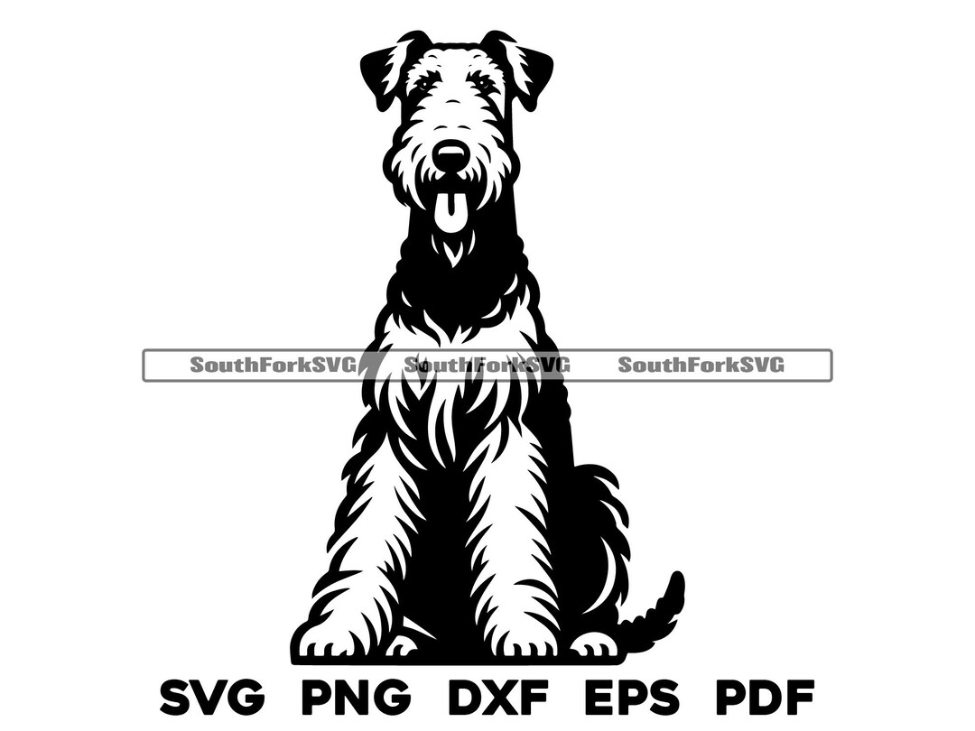 Airedale Terrier Dog Design | Svg Png Dxf Eps Pdf | Vector Graphic Cut ...