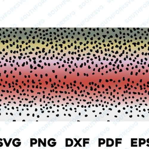 Rainbow Trout Skin Pattern Svg Png Dxf Eps Pdf Cutthroat Brook - Etsy