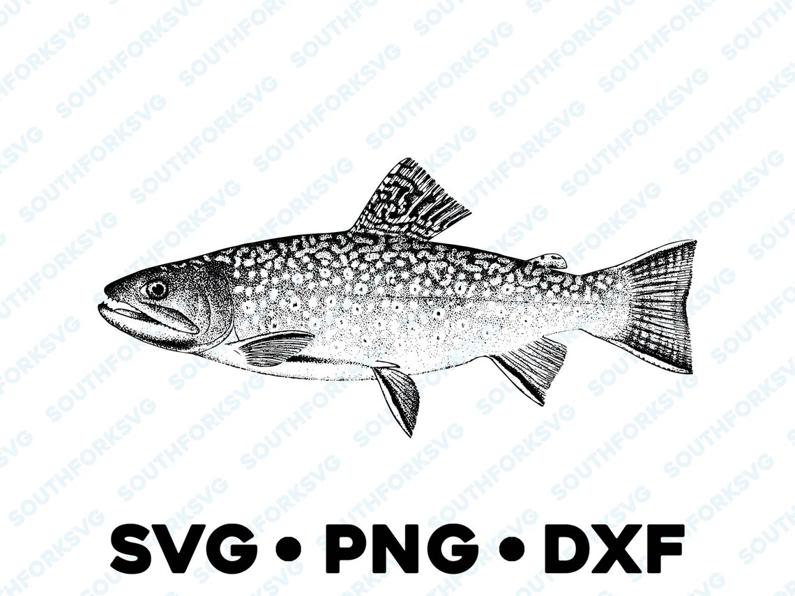 Brook Trout SVG PNG DXF Rainbow Brown Salmon Transparent | Etsy