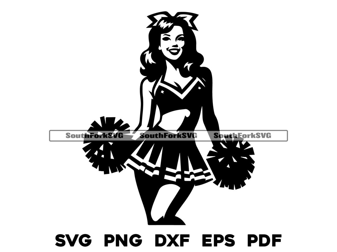 Pinup Girl Cheerleader Svg Png Dxf Eps Pdf Files | Cut Print Laser ...