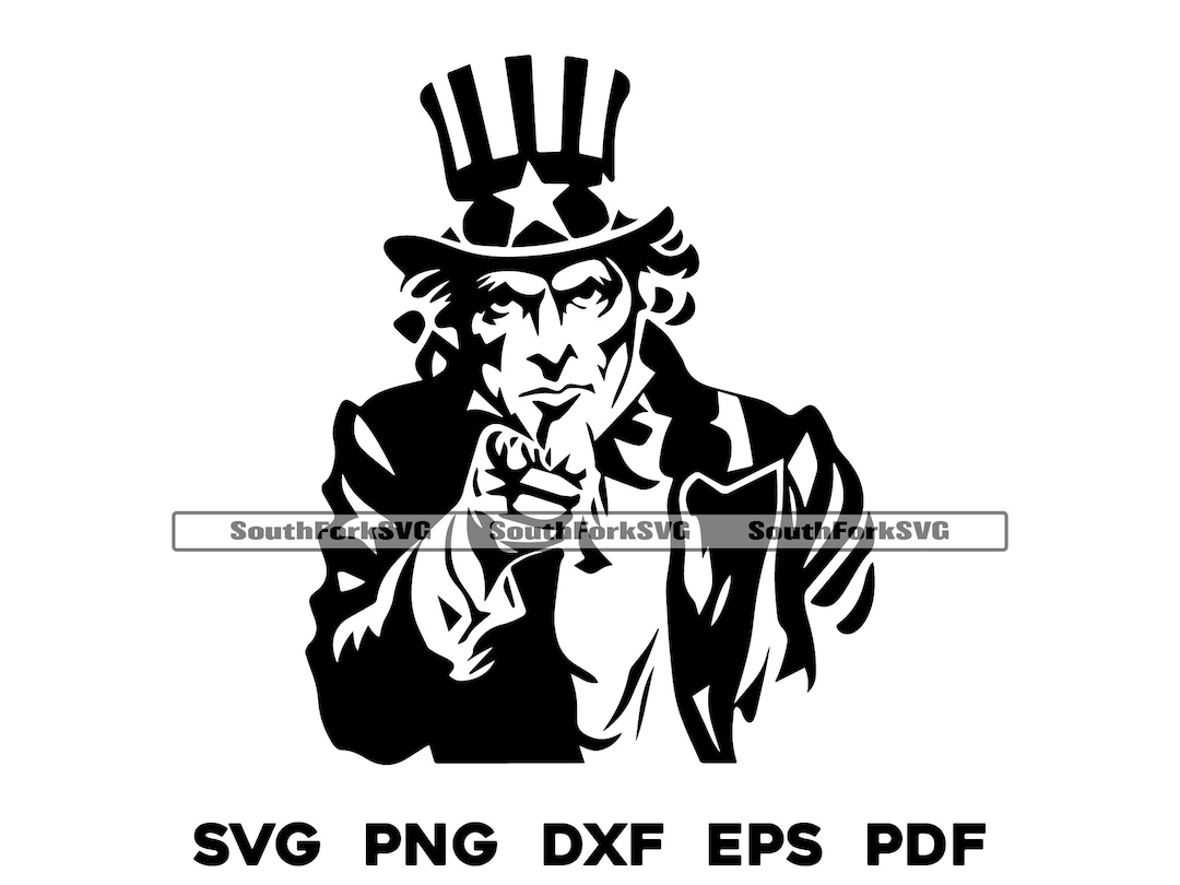 Uncle Sam I Want YOU Svg Png Dxf Eps Pdf | Laser Cut Print Dye Sub Cnc ...