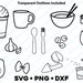 Food & Kitchen Icons Bundle SVG PNG DXF Layered by Color Cut File Clip ...