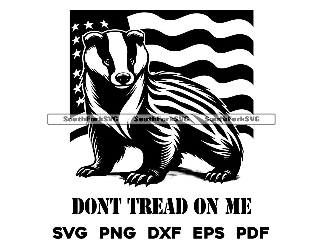 Don't Tread on Me Badger Gadsden Flag Svg Png Dxf Eps Pdf Vector ...