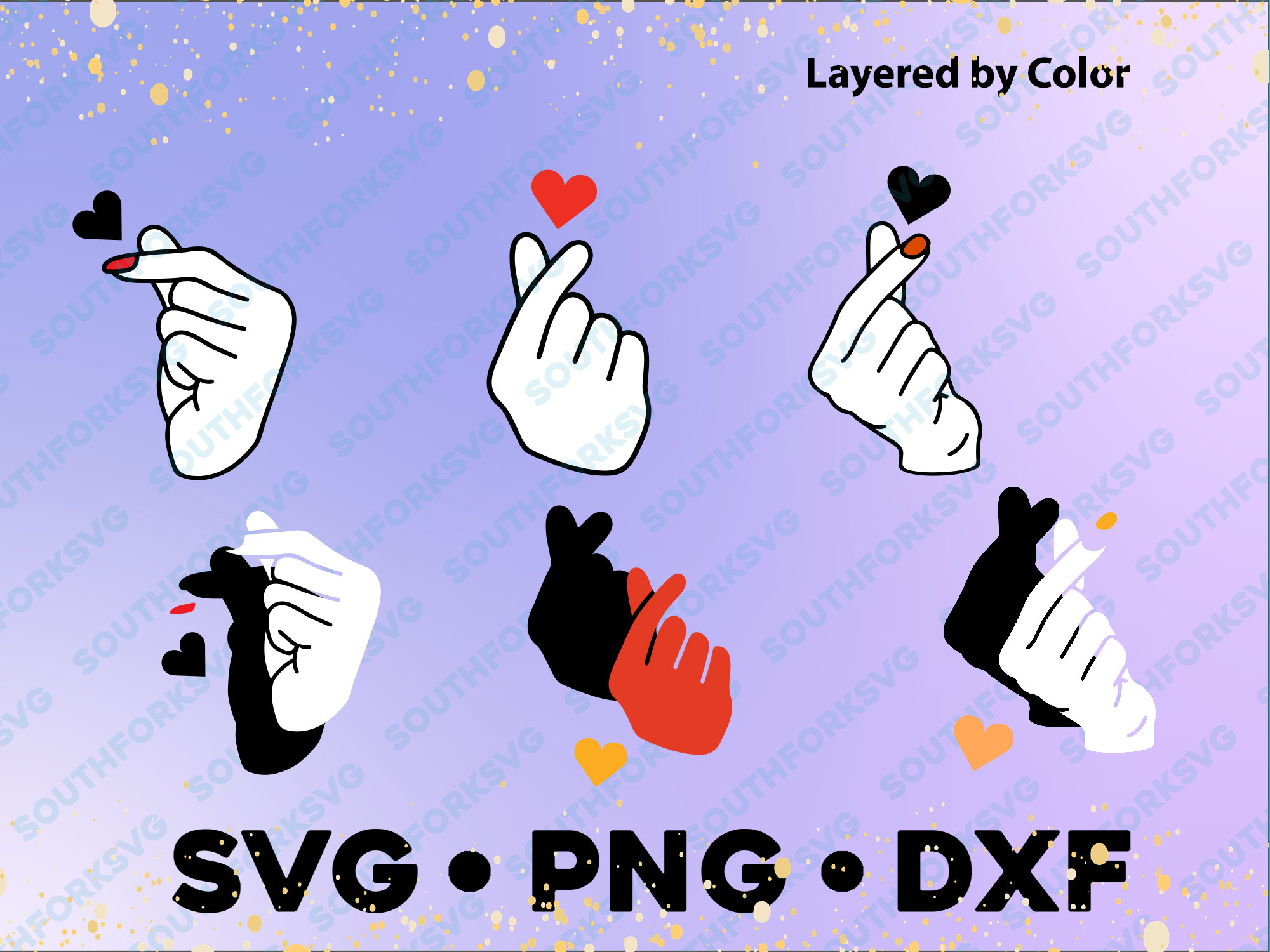 Kpop Finger Heart SVG PNG DXF Bundle Layered by Color Cut File - Etsy ...