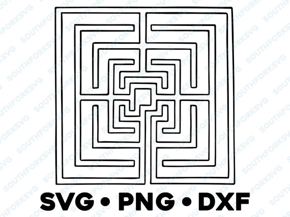 Square Labyrinth Maze SVG PNG DXF Puzzle Geometric symbol game | Etsy