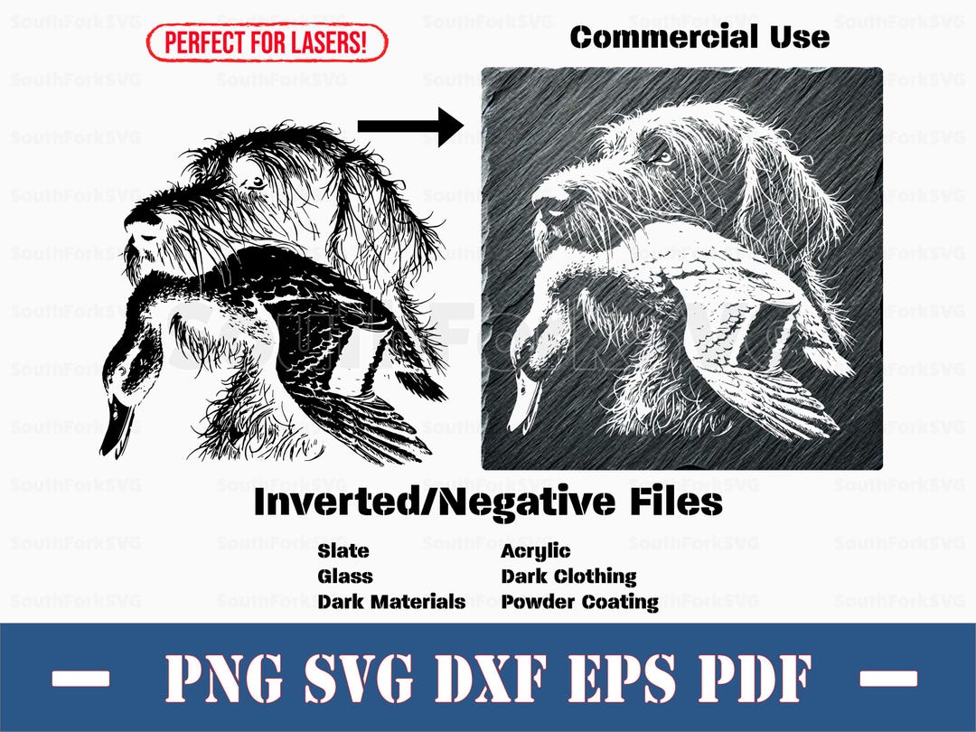 Inverted German Wirehaired Pointer GWP Duck Svg Png Dxf Eps Pdf ...