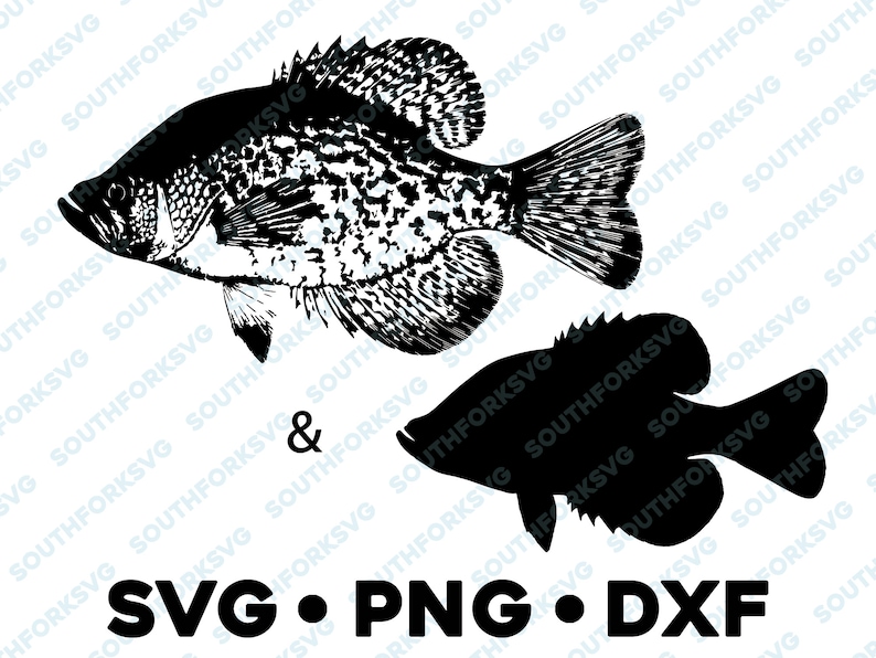 Crappie White Black Bass Sunfish SVG PNG DXF Vector - Etsy