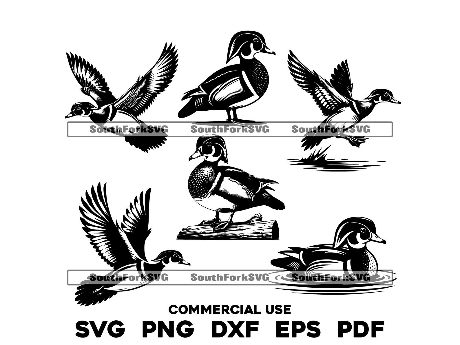 Wood Duck Bundle Pack Svg Png Dxf Eps Pdf | Vector Graphic Design Cut ...