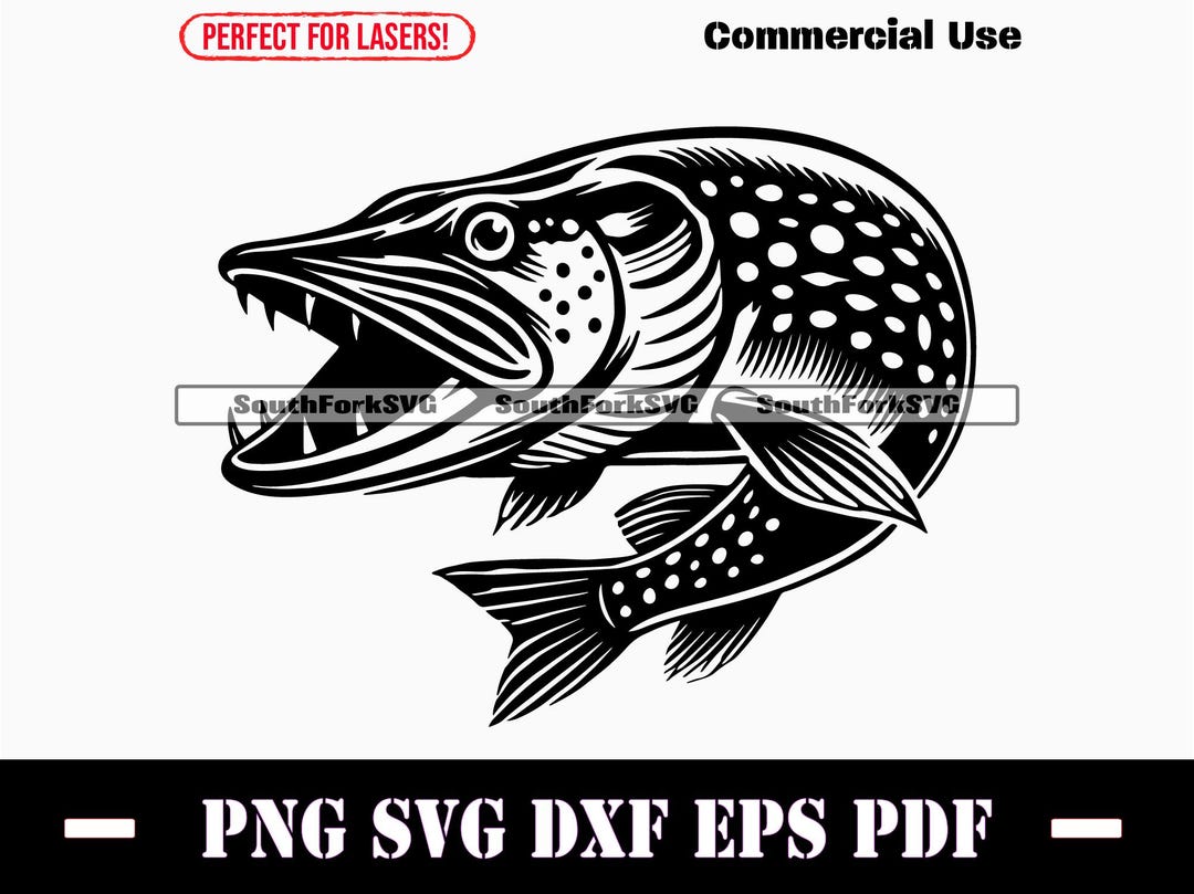 Northern Pike Svg Png Dxf Eps Pdf | Transparent Vector Graphic Design ...