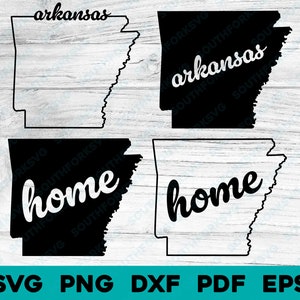 Arkansas State Outline + Silhouette Script Bundle | Svg Png Dxf Eps Pdf ...