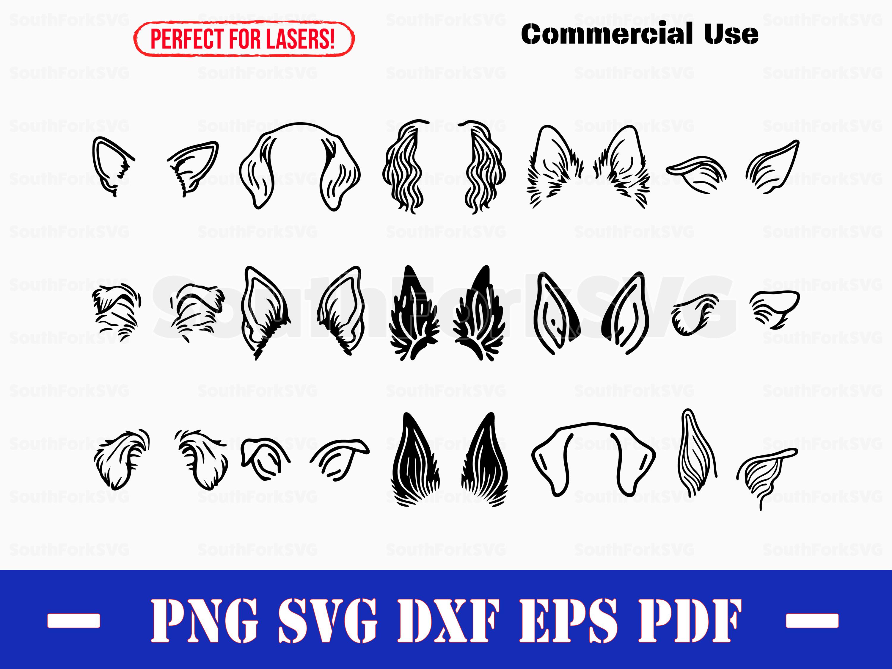 Dog Ears Bundle Svg Png Dxf Eps Pdf | Vector Graphic Cut Print Dye Sub ...