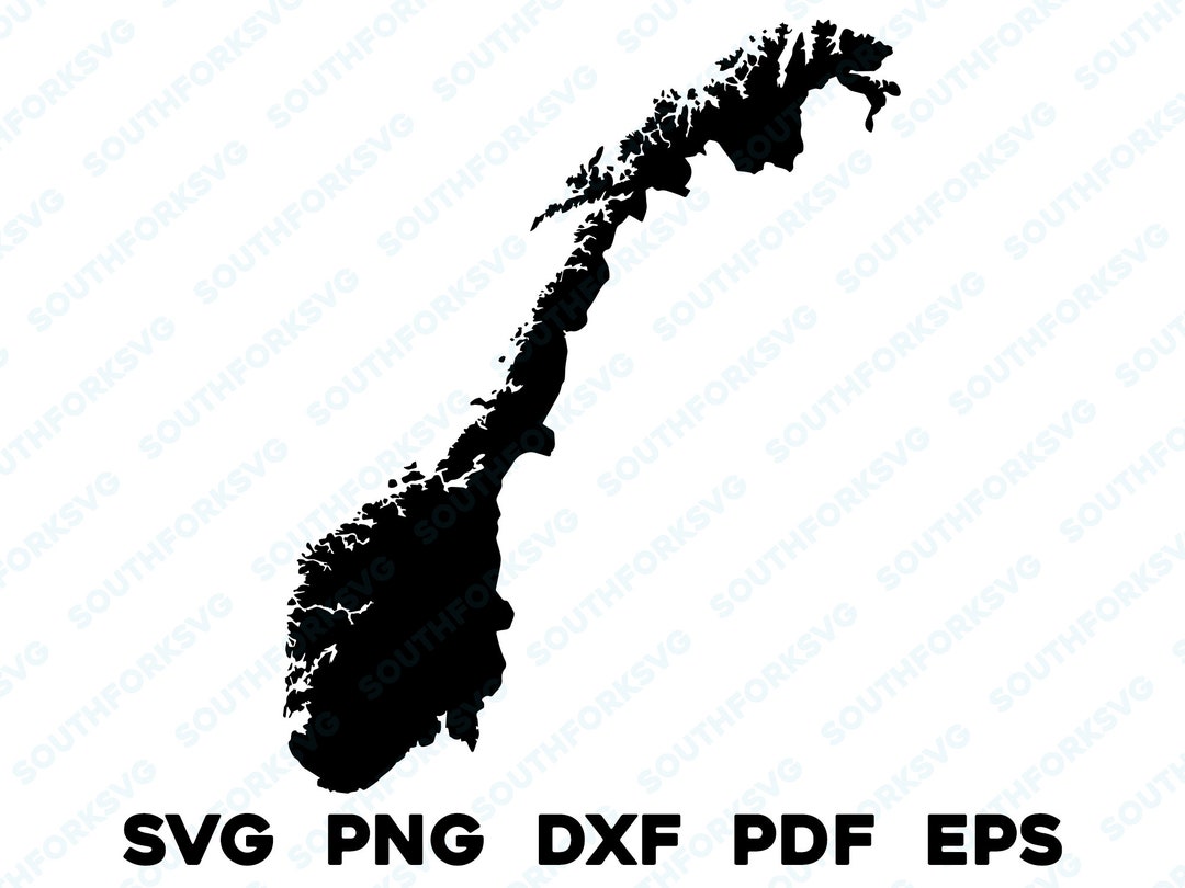 Norway Country Silhouette & Outline Shapes Svg Png Dxf Pdf Eps Vector ...