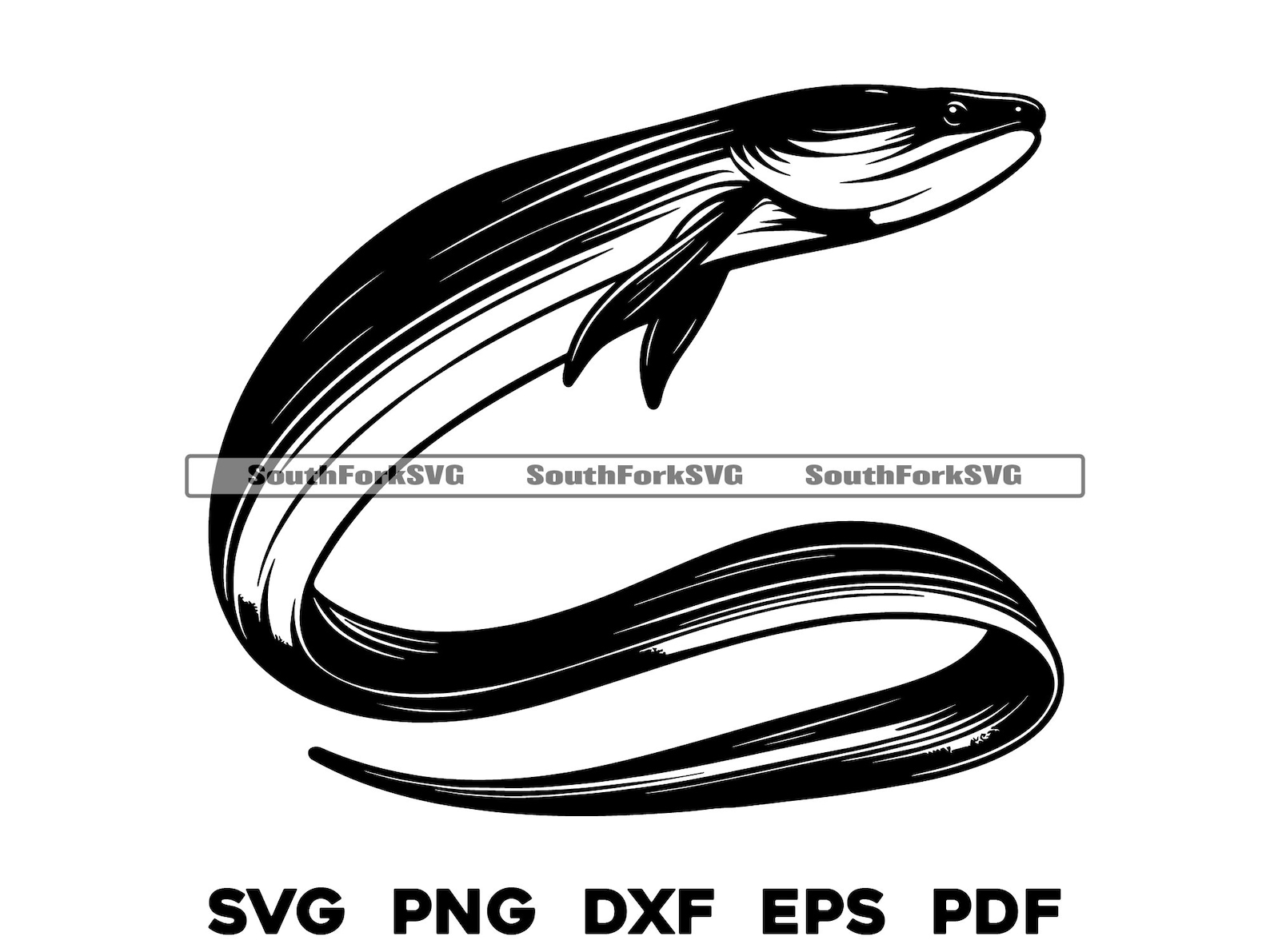 Freshwater Eel Design Svg Png Dxf Eps Pdf Transparent Vector - Etsy